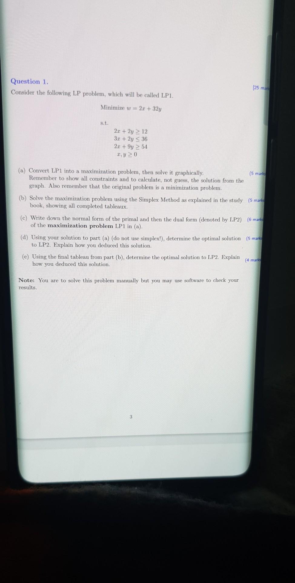 Solved Consider the following LP problem, which will be | Chegg.com