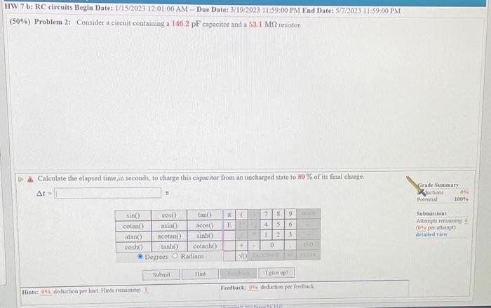 Solved (50\%) Problem 2: Consider a circuit containing a | Chegg.com