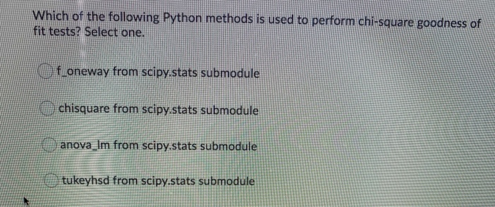 Solved Which of the following Python methods is used to | Chegg.com