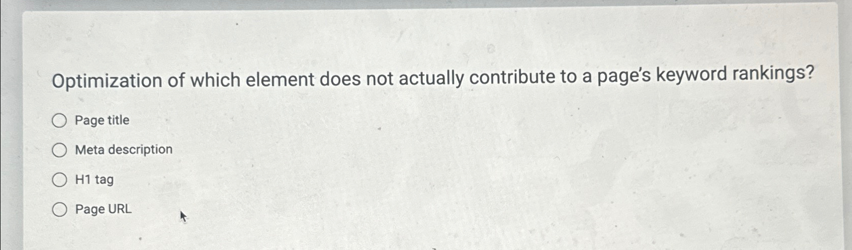 Solved Optimization of which element does not actually | Chegg.com