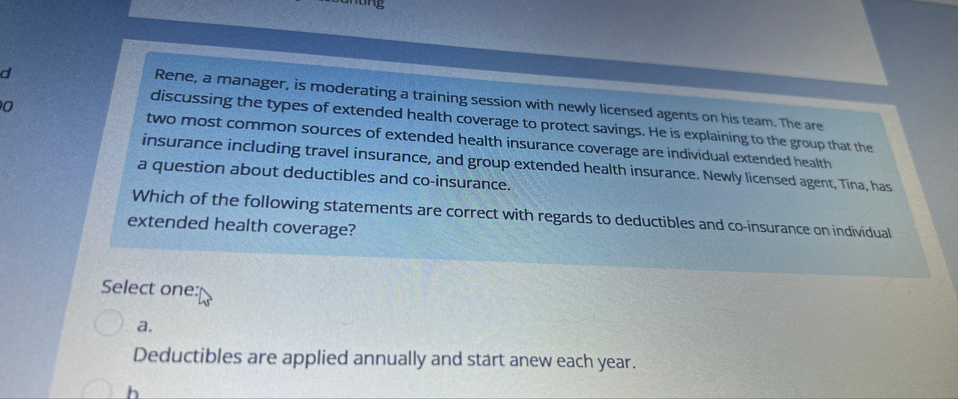 Solved Rene, a manager, is moderating a training session | Chegg.com