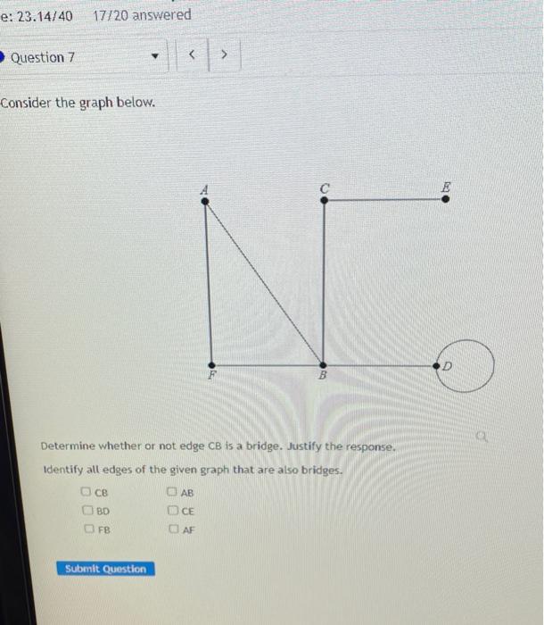 Solved Consider the graph below. Determine whether or not | Chegg.com