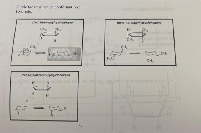 Solved Circle the most stable conformation : Example: | Chegg.com