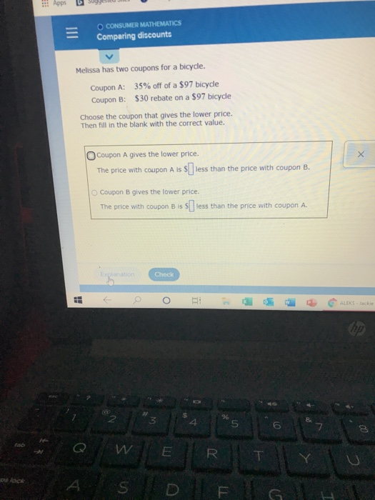 Solved Apps III O CONSUMER MATHEMATICS Comparing discounts | Chegg.com