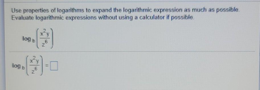 Solved Use properties of logarithms to expand each | Chegg.com