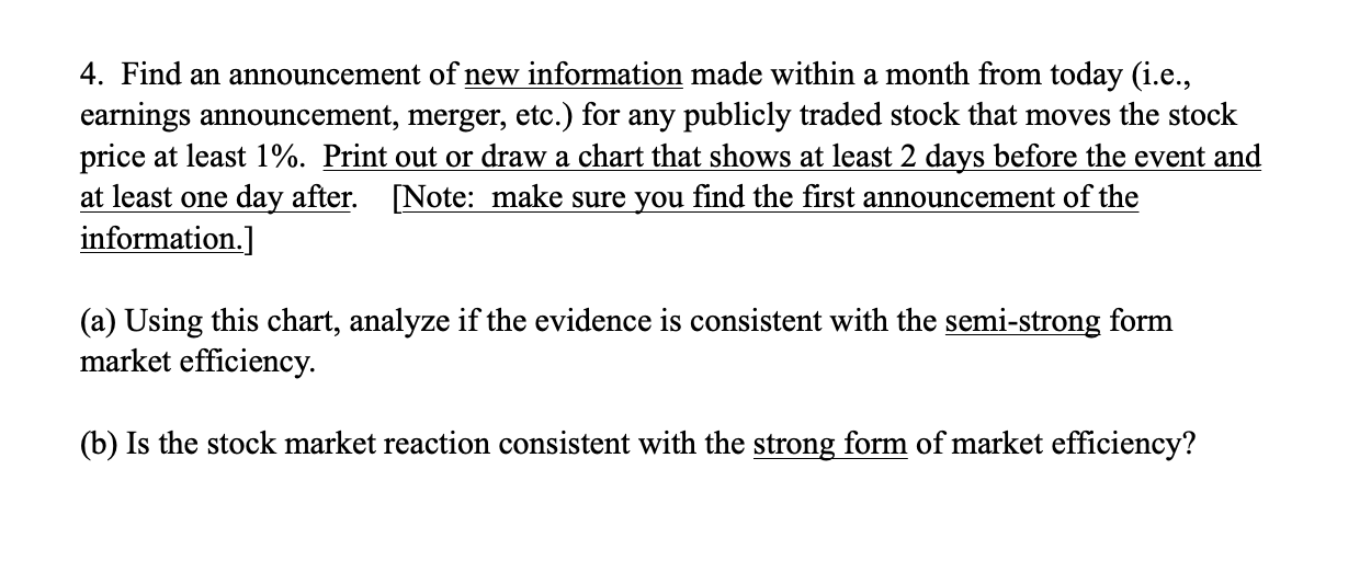 Solved Find an announcement of new information made within a | Chegg.com