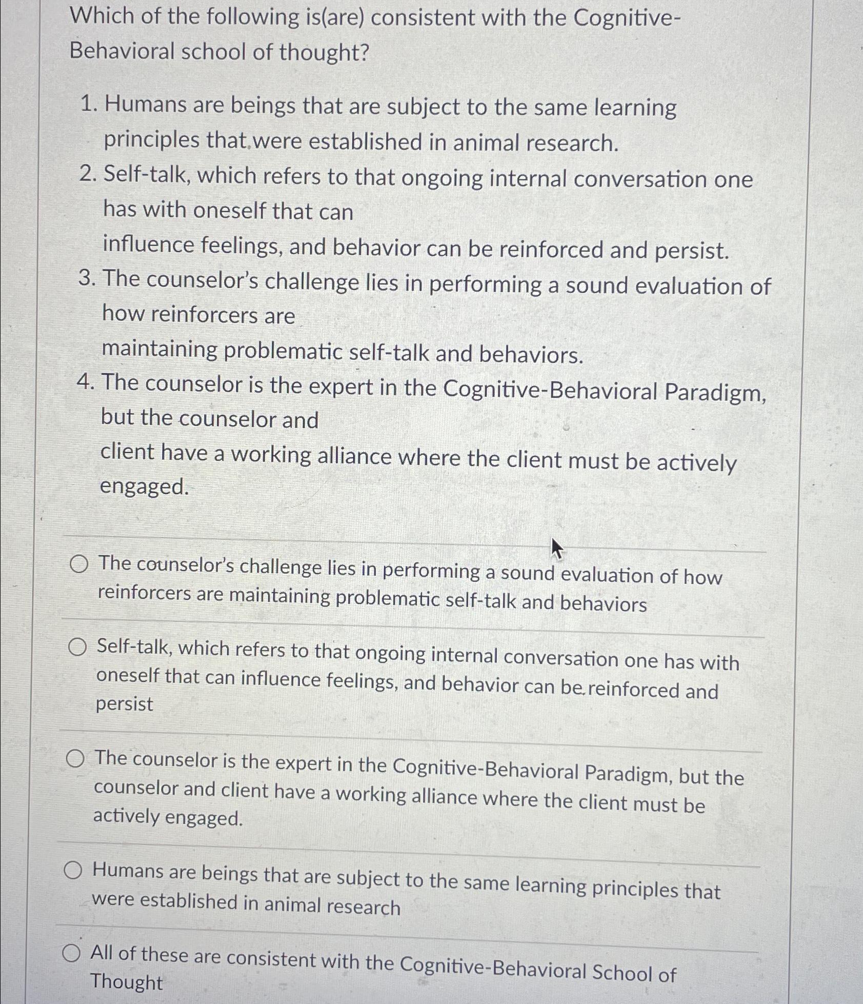 Solved Which of the following is(are) ﻿consistent with the | Chegg.com