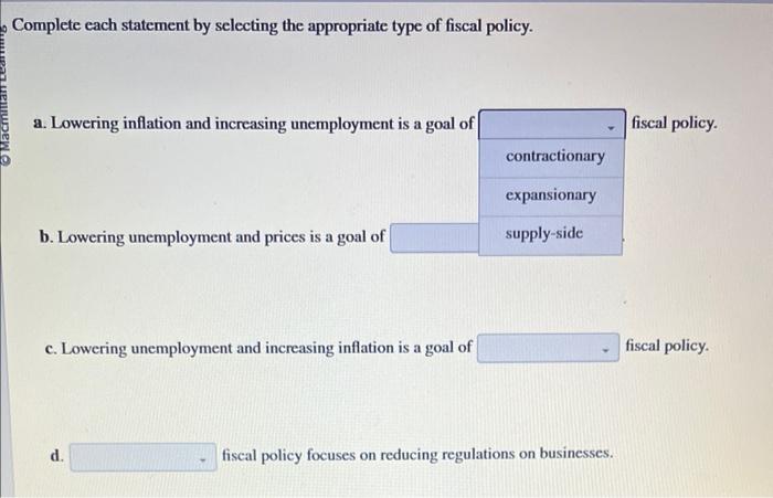 Solved Complete each statement by selecting the appropriate | Chegg.com