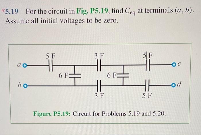 Solved *5.19 For the circuit in Fig. P5.19, find Ceq at | Chegg.com