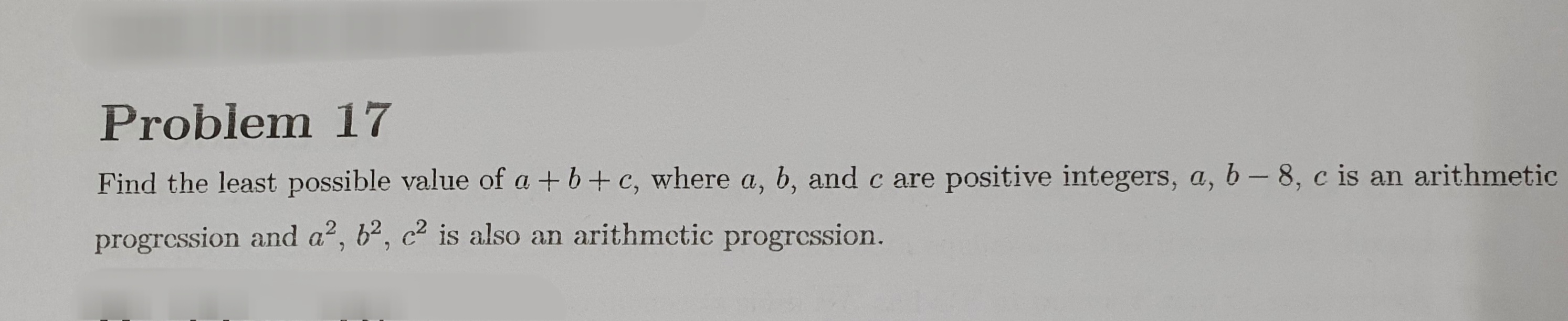 Solved Problem 17Find the least possible value of a+b+c, | Chegg.com
