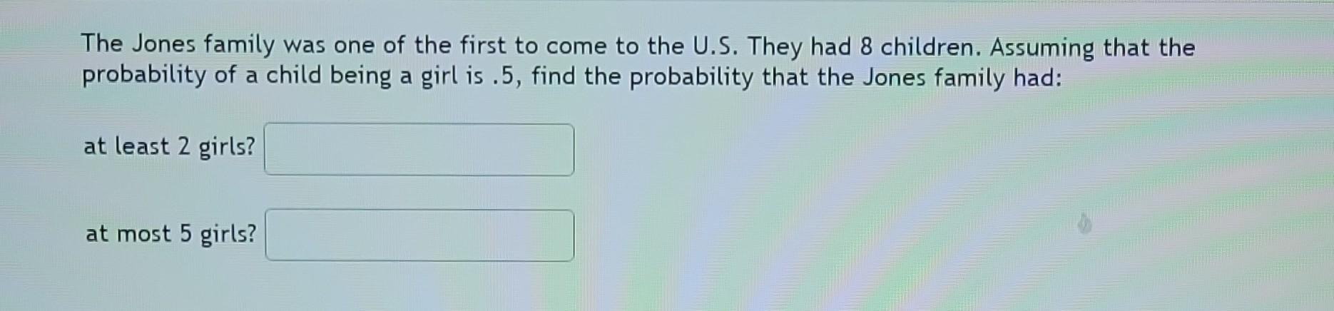 Solved The Jones family was one of the first to come to the | Chegg.com