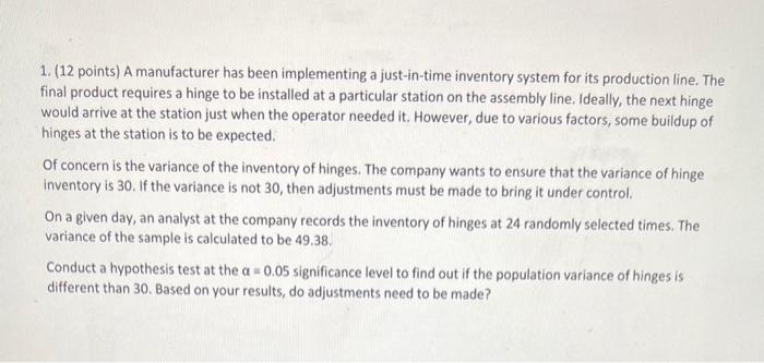 Solved 1) The null and alternative hypotheses, written using | Chegg.com