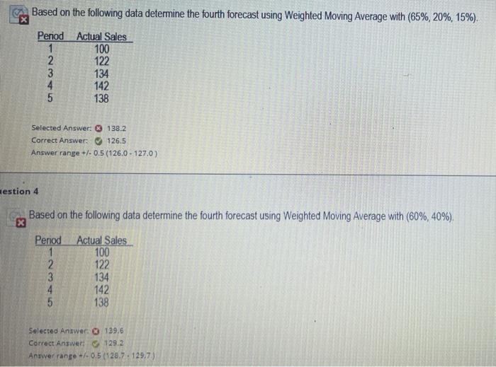 Solved Based on the following data determine the fourth | Chegg.com