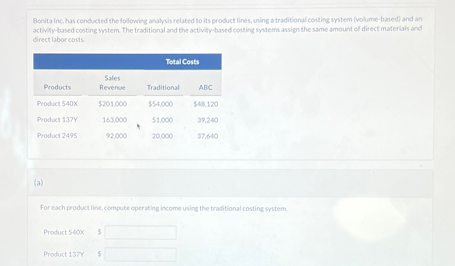 Solved Bonita Inc. has conducted the following analysis | Chegg.com