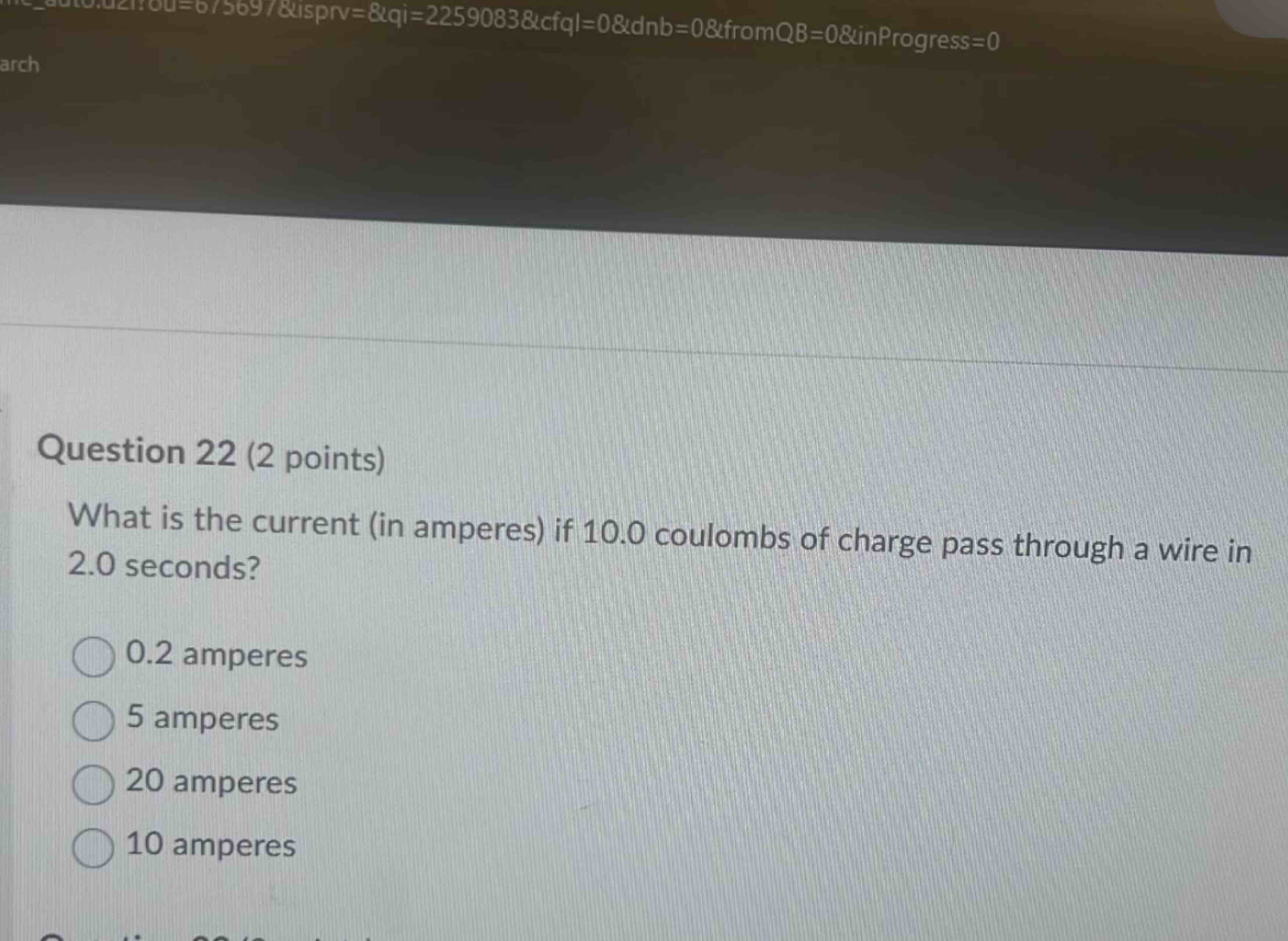 Solved Question 22 (2 ﻿points)What is the current (in | Chegg.com