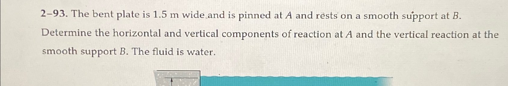 Solved 2-93. The bent plate is 1.5m wide and is pinned at A | Chegg.com