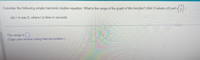 Solved Consider the following simple harmonic motion | Chegg.com