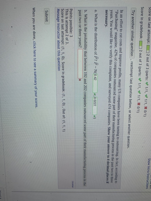 Solved Show Intro/Instructions Score on last attempt: Score | Chegg.com