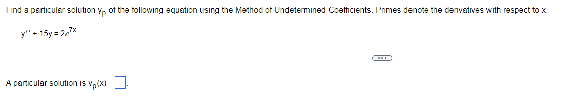 Solved Find a particular solution yp ﻿of the following | Chegg.com