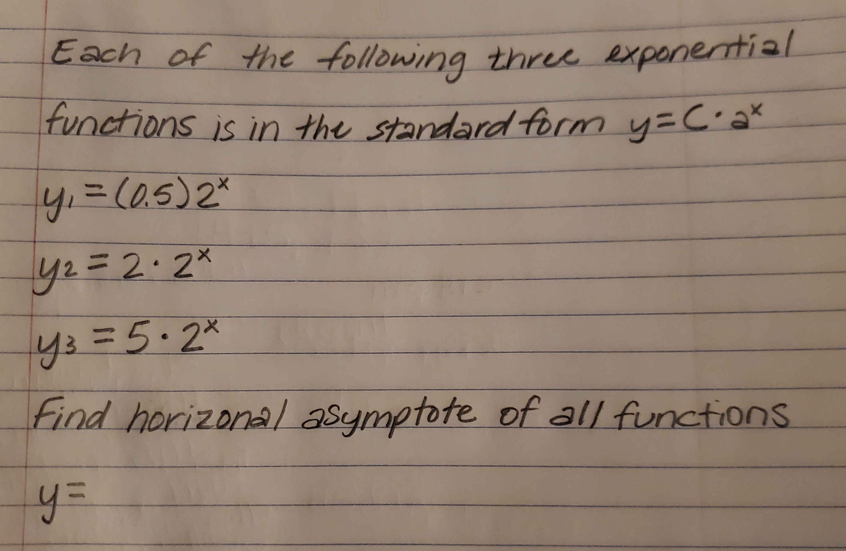Solved Each of the following three exponentialfunctions is | Chegg.com