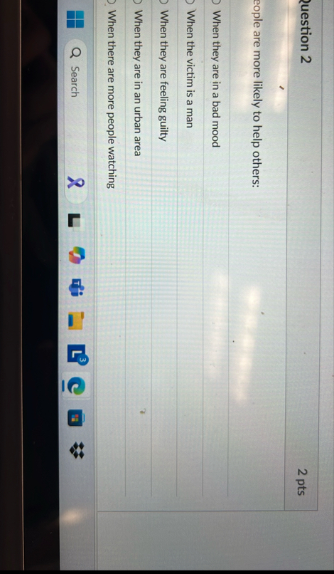 Solved question 22 ﻿ptseople are more likely to help | Chegg.com