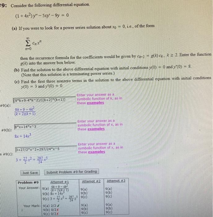Solved E9: Consider the following differential equation. (1 | Chegg.com