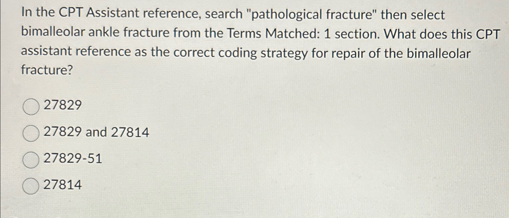 Solved In the CPT Assistant reference, search "pathological | Chegg.com