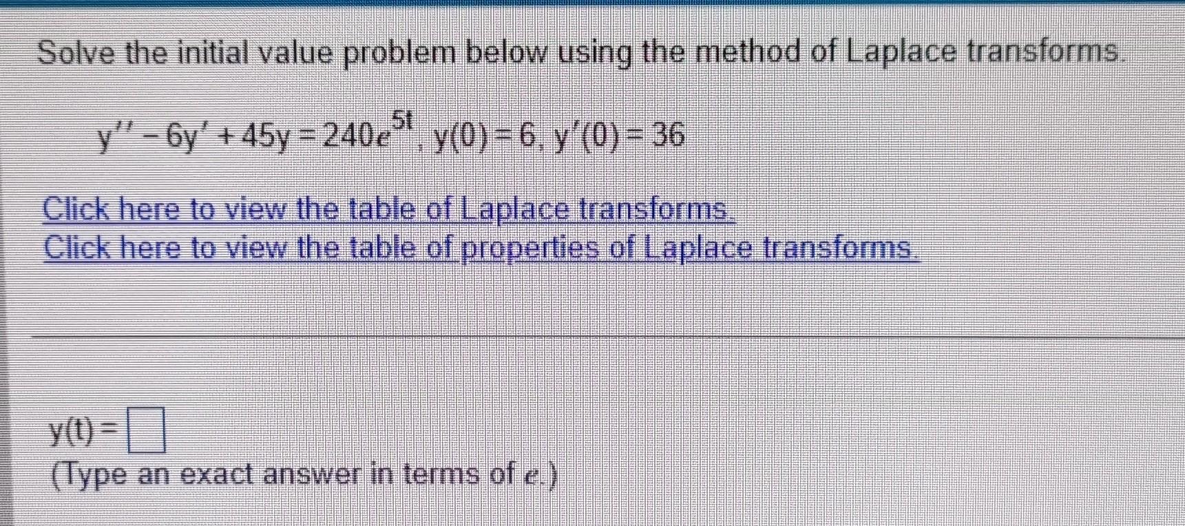 Solved Solve the initial value problem below using the | Chegg.com