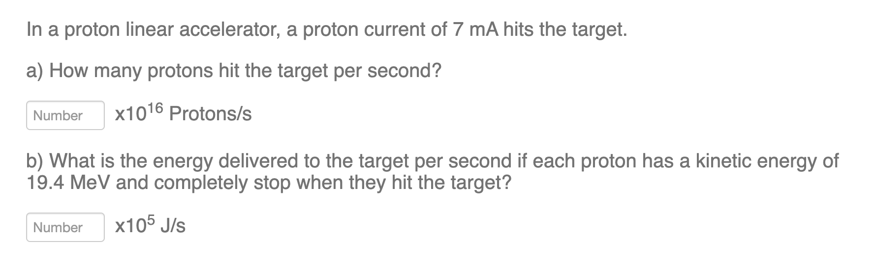 Solved In a proton linear accelerator, a proton current of | Chegg.com