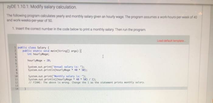 Solved Zyde 1 10 1 Modify Salary Calculation The Following