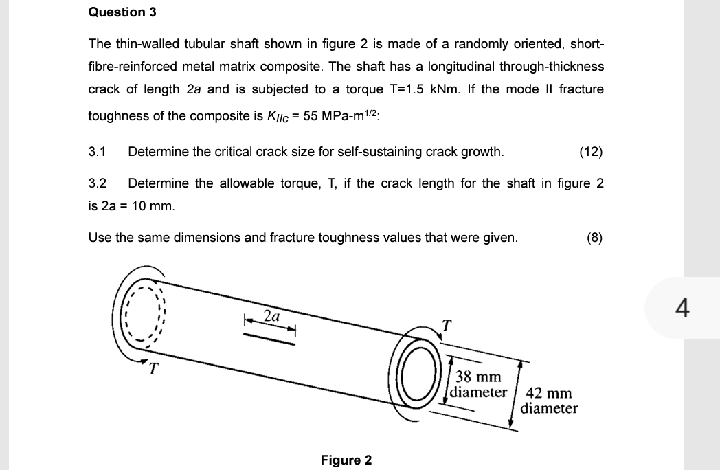 Solved Question 3The thin-walled tubular shaft shown in | Chegg.com
