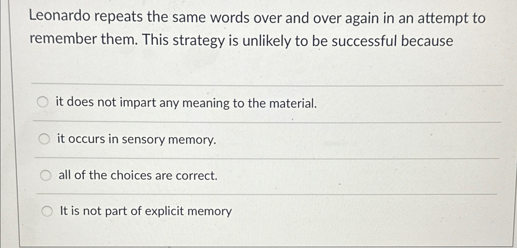 Leonardo repeats the same words over and over again | Chegg.com