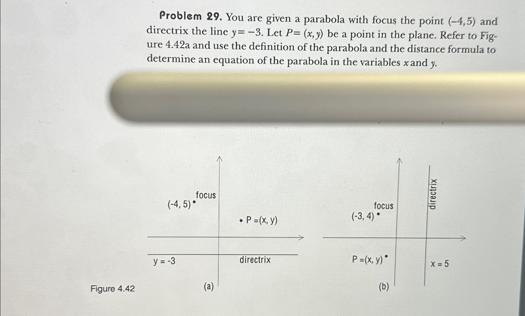 Solved Problem 29. ﻿You are given a parabola with focus the | Chegg.com