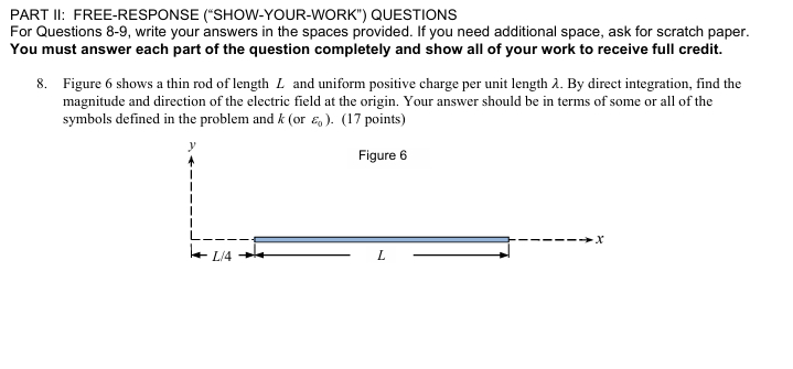 Solved PART II: FREE-RESPONSE ("SHOW-YOUR-WORK") ﻿QUESTIONS | Chegg.com
