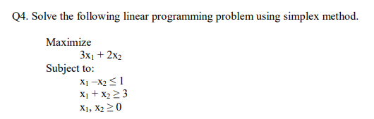 Solved Q4. ﻿Solve the following linear programming please | Chegg.com