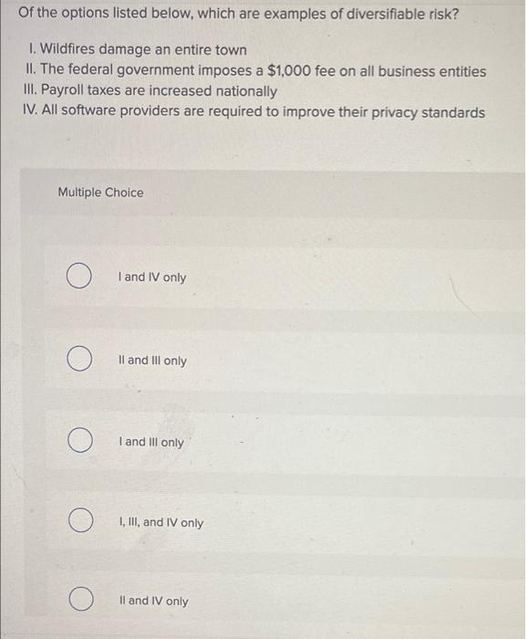 Solved Of the options listed below, which are examples of | Chegg.com