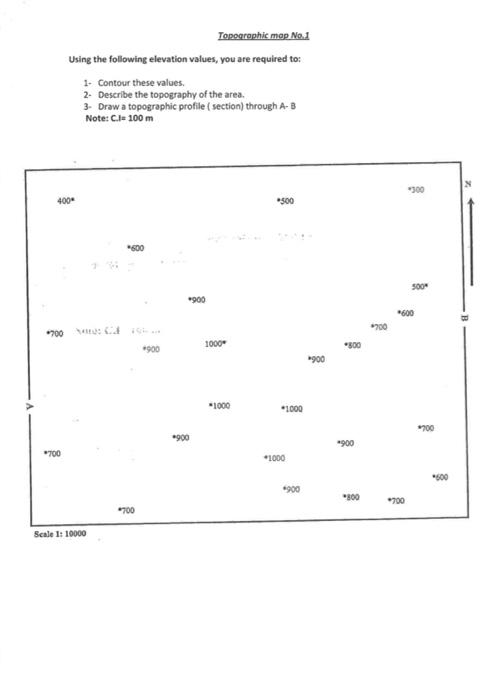 Solved Topagrophic mop No. 1 Using the following elevation | Chegg.com