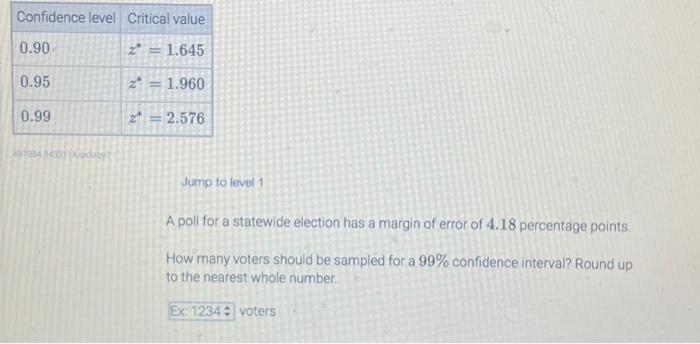 Solved Jump to level 1 A poll for a statewide election has a | Chegg.com