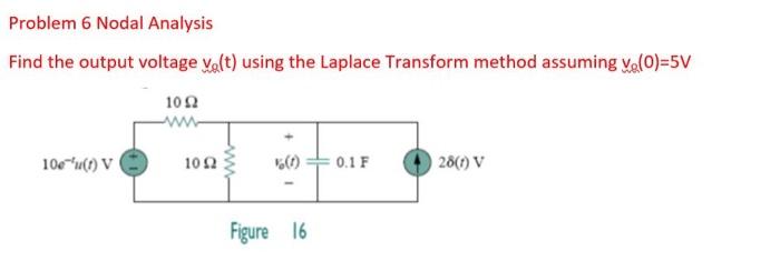 Solved Find the output voltage Vg(t) using the Laplace | Chegg.com