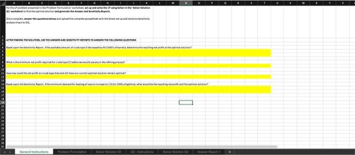 set up and solve LP using Solver in the 'Solver | Chegg.com