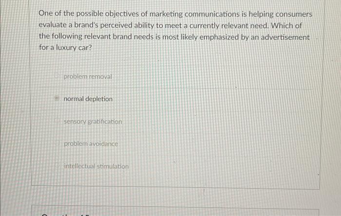 Solved One of the possible objectives of marketing | Chegg.com