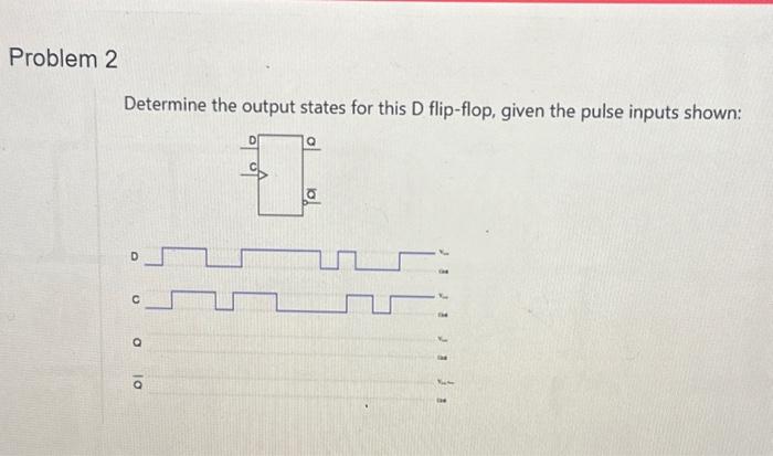 Determine The Output States For This D Flip Flop 