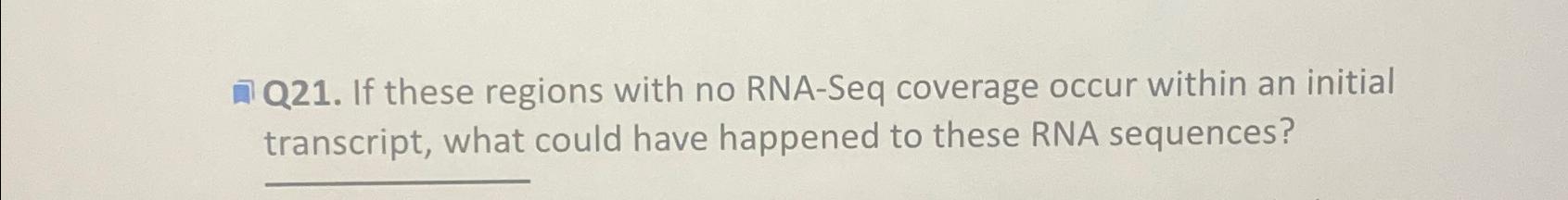 Solved Q21. ﻿If these regions with no RNA-Seq coverage occur | Chegg.com