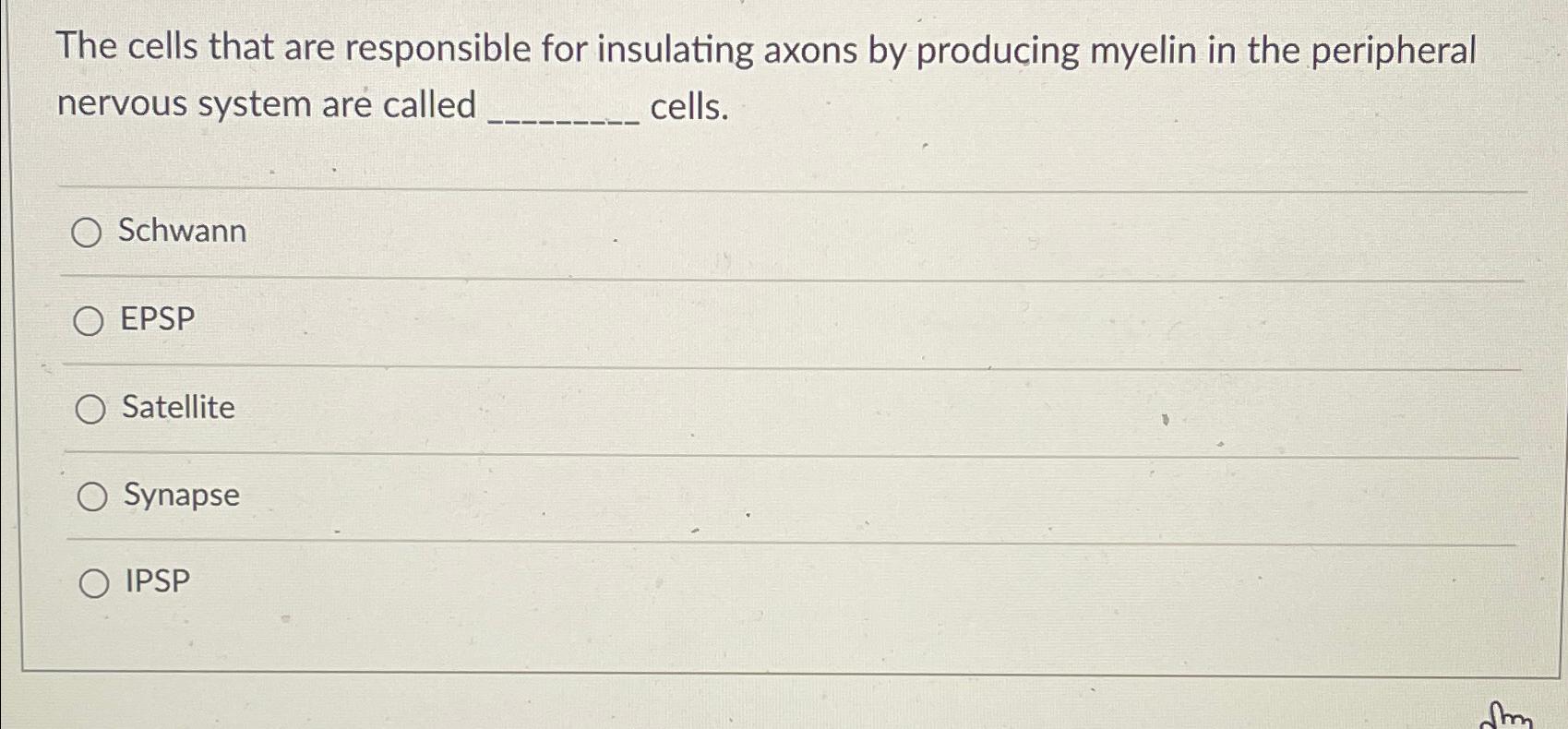 Solved The cells that are responsible for insulating axons | Chegg.com