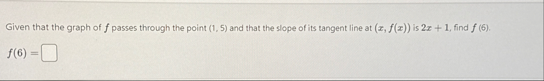 Solved Given that the graph of f ﻿passes through the point | Chegg.com