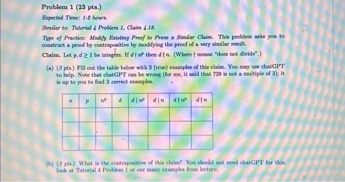 Solved Problem 1 (23 pts.) Expected Time: 1-2 hours. Similar | Chegg.com