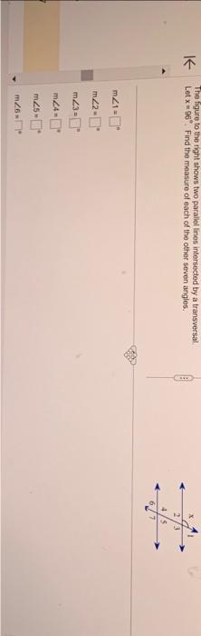 Solved The figure to the right shows two parallel lines | Chegg.com