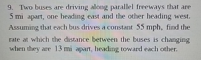 Solved Two buses are driving along parallel freeways that | Chegg.com
