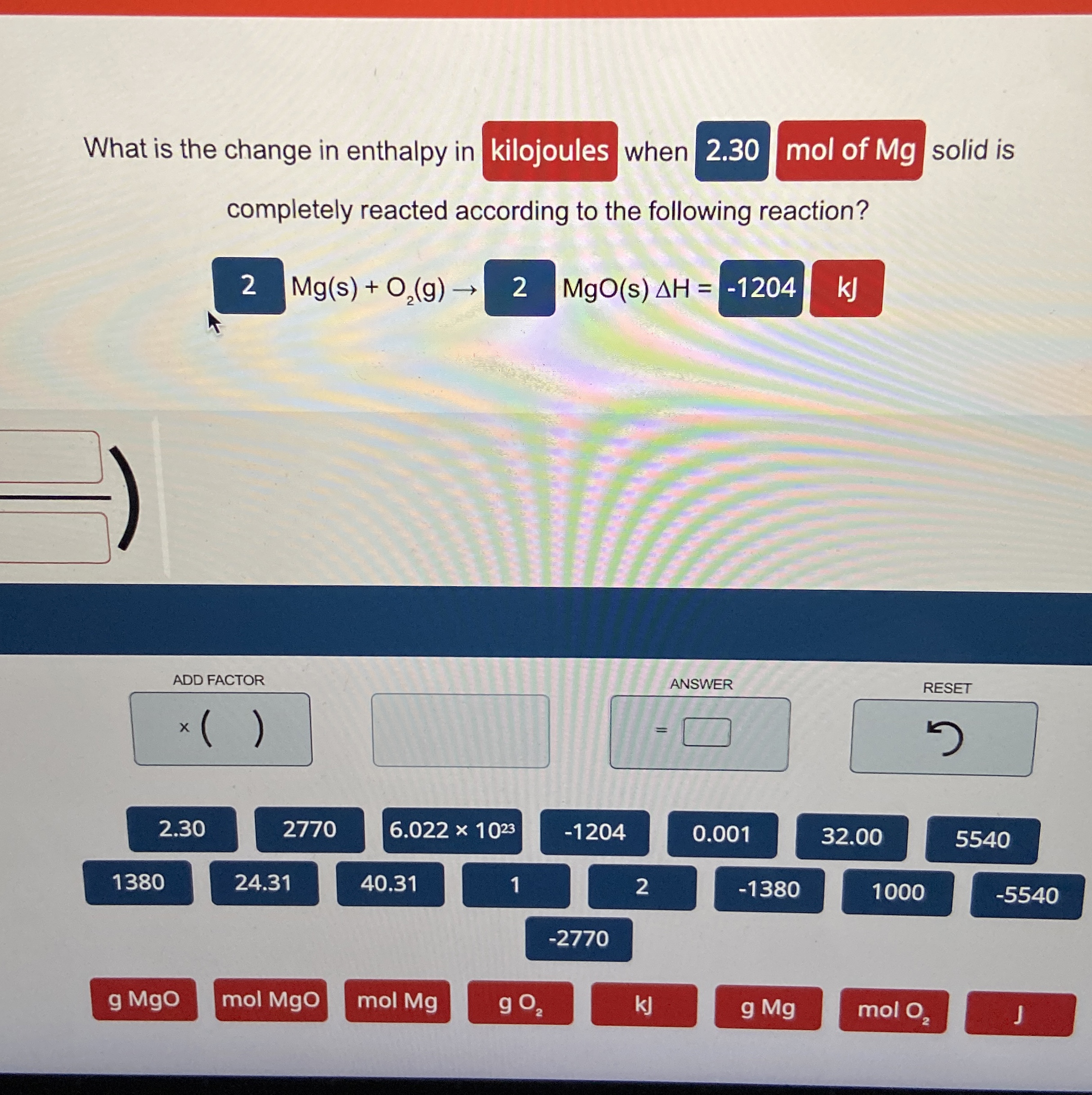 Solved What is the change in enthalpy in q, ﻿when 2.30 ﻿mol | Chegg.com