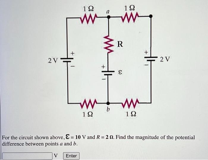 Solved For the circuit shown above, E=10V and R=2Ω. Find the | Chegg.com